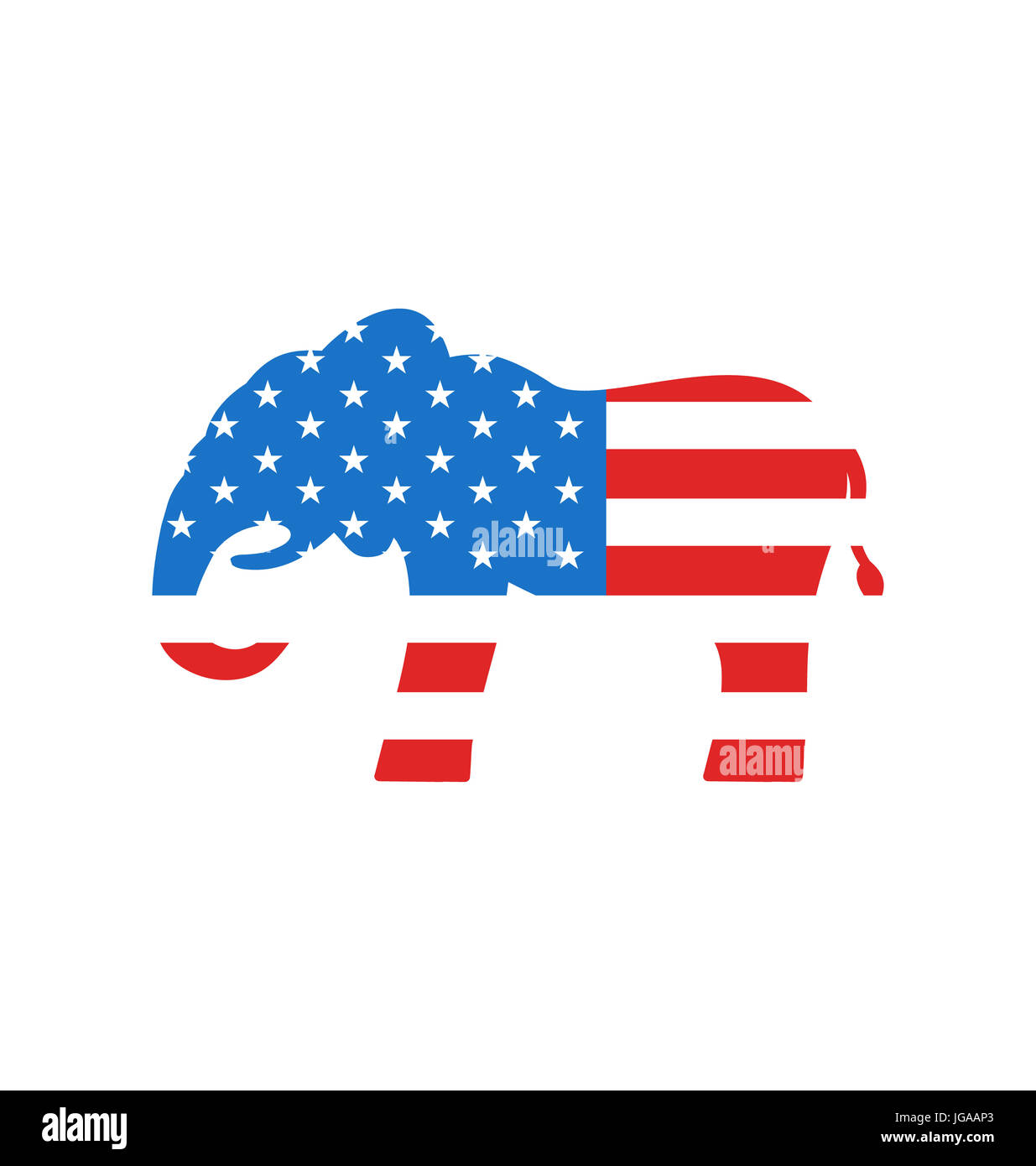 Illustration Elephant as a Symbol of American Republicans, Isolated on ...