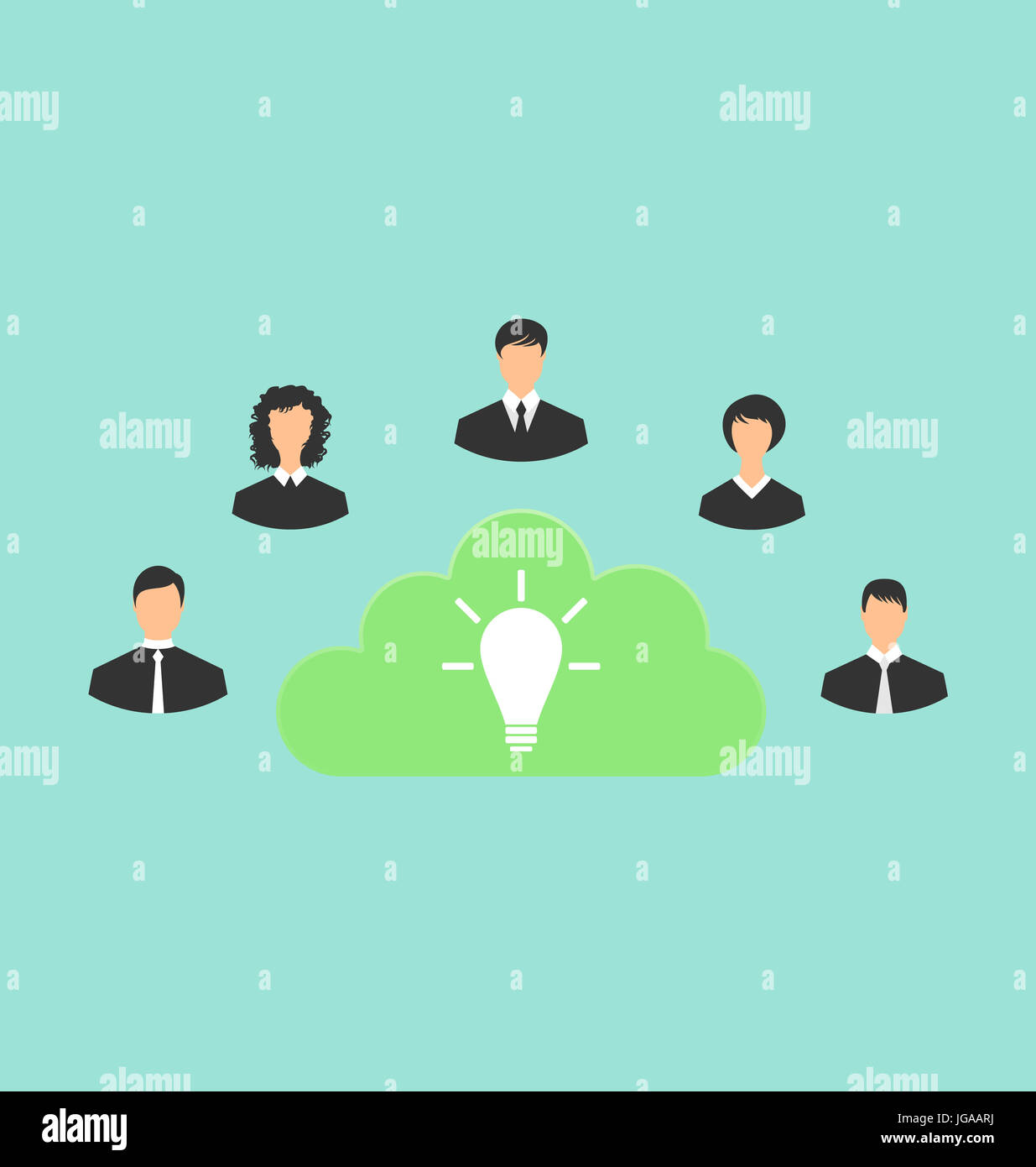 Illustration group of business people creating new idea Stock Photo - Alamy