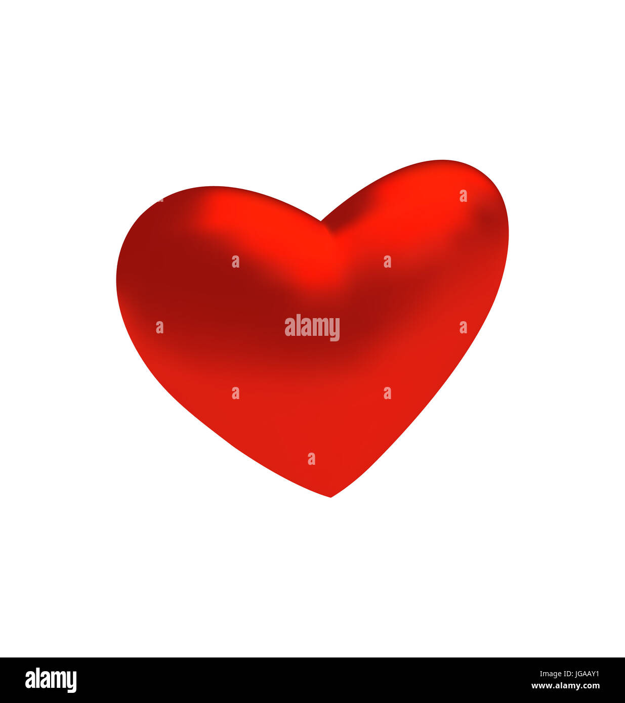 Illustration red three-dimensional heart isolated on white background ...