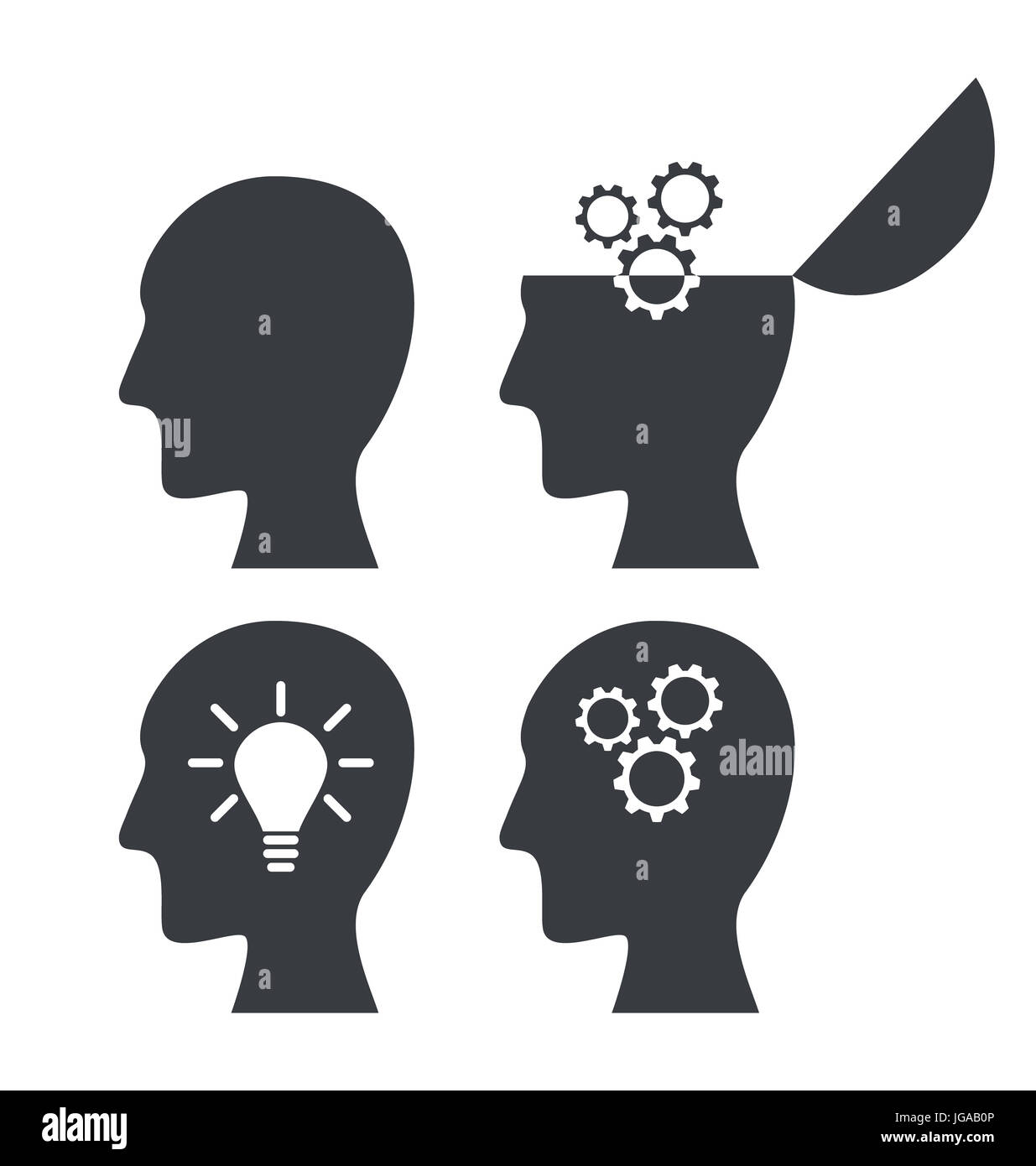 Icon process of generating ideas to solve problems, birth of the ...