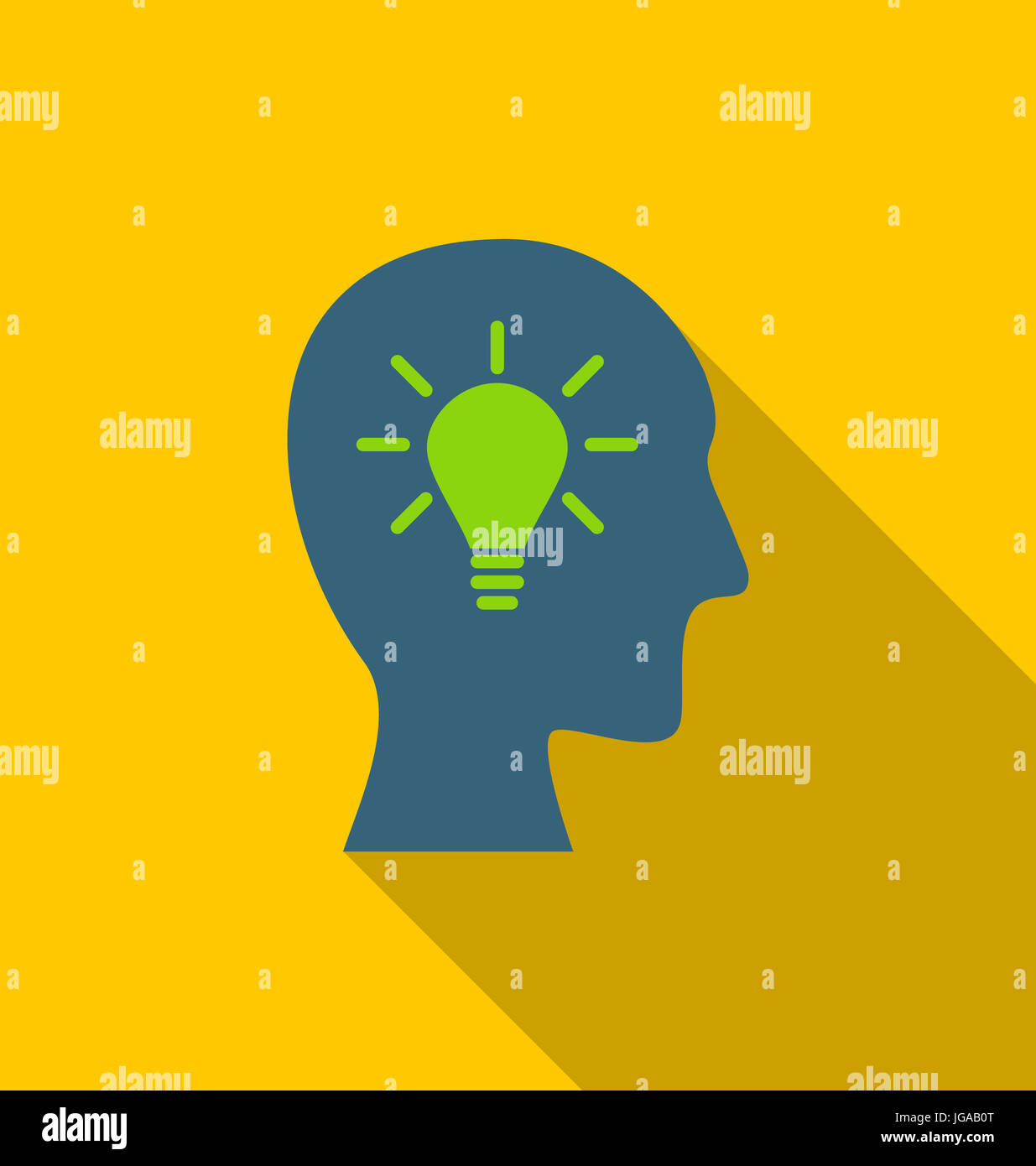 Illustration icon process of generating ideas to solve problems, birth ...