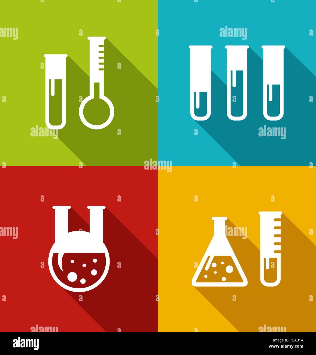 Illustration Chemical Test Tubes, Flasks, Retorts, Beakers, Reactants ...