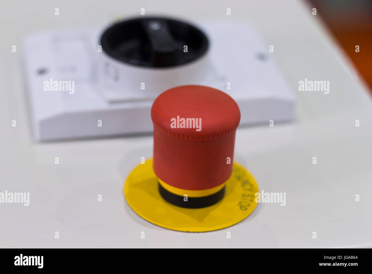 Security push switch;emergency stop button;shut down;white background ...
