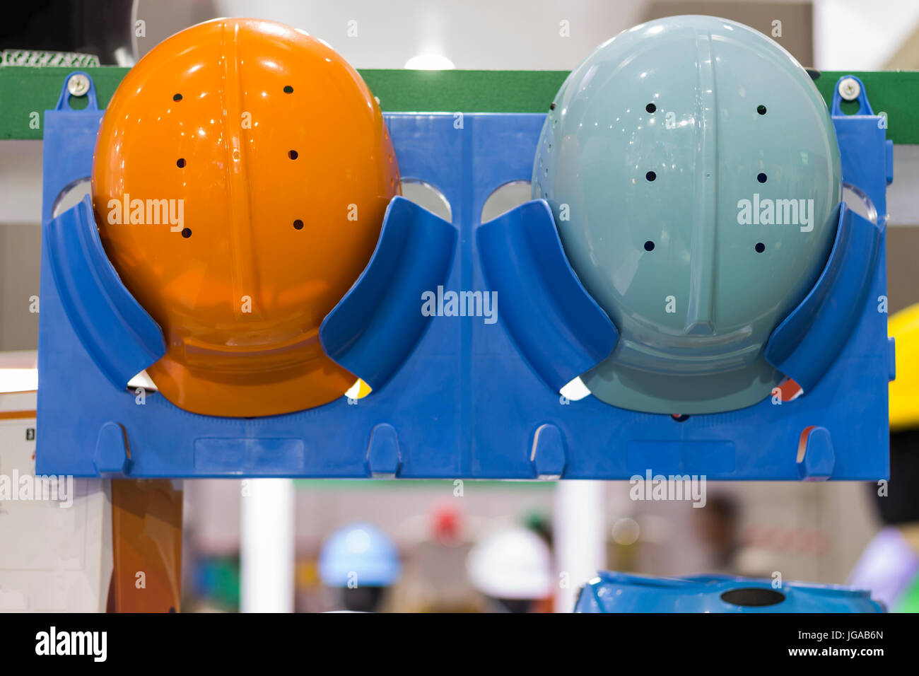 Safety helmets on a shelf ; Working Hard Hat;Personal Protection ...