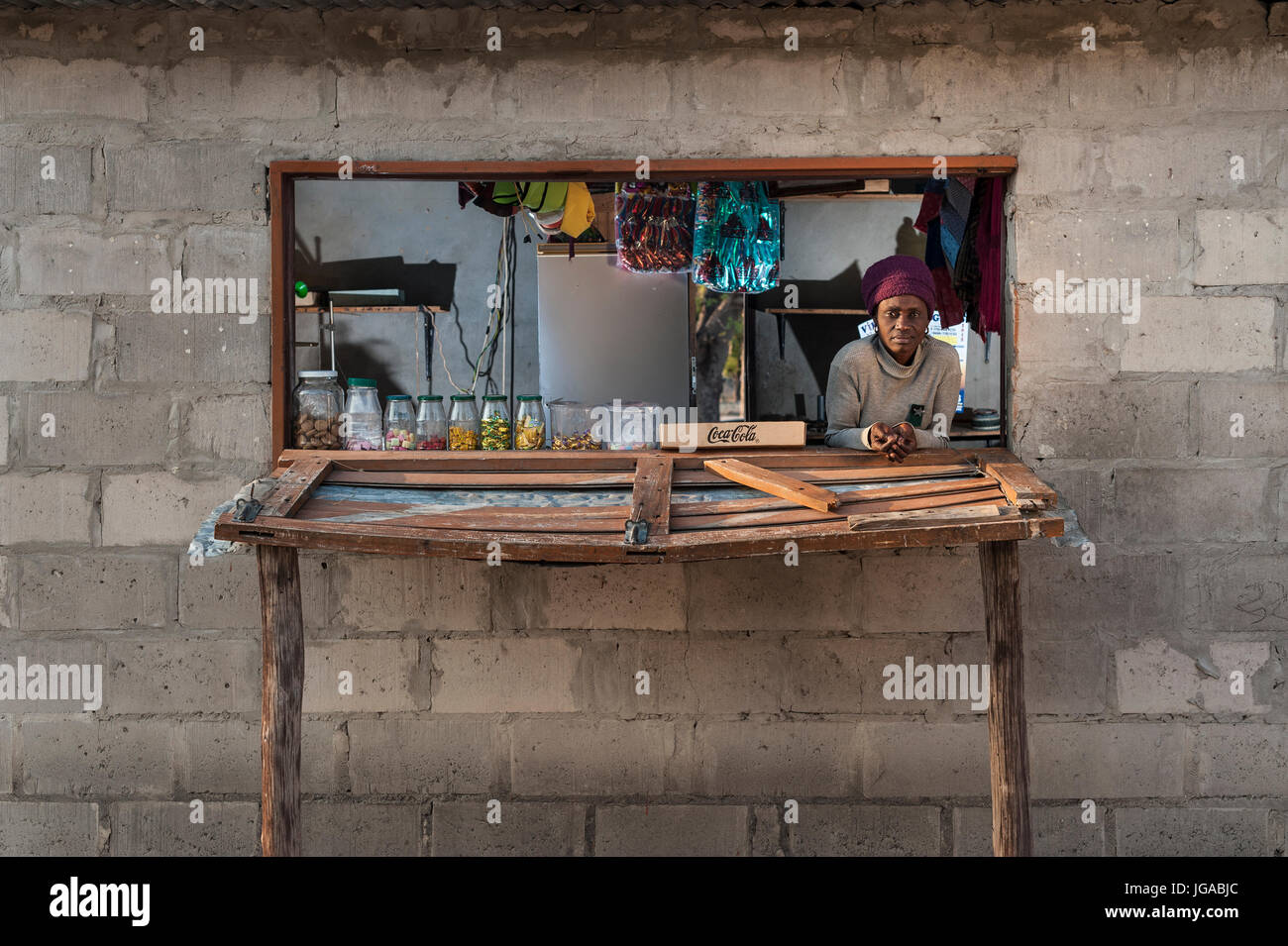 tuck shop in botswana africa Stock Photo - Alamy