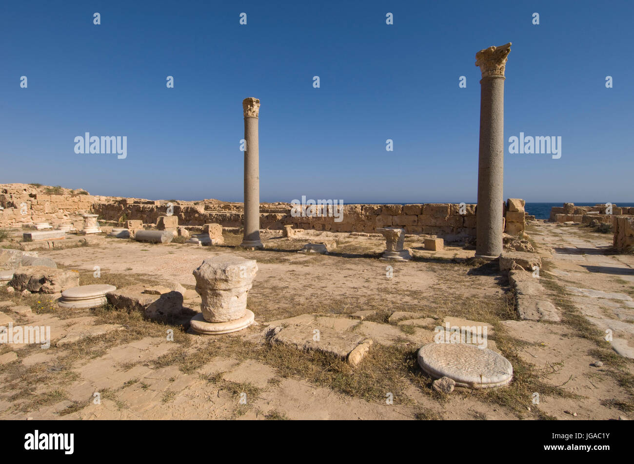 Sabratha Roman site, Tripolitania, Libya Stock Photo - Alamy