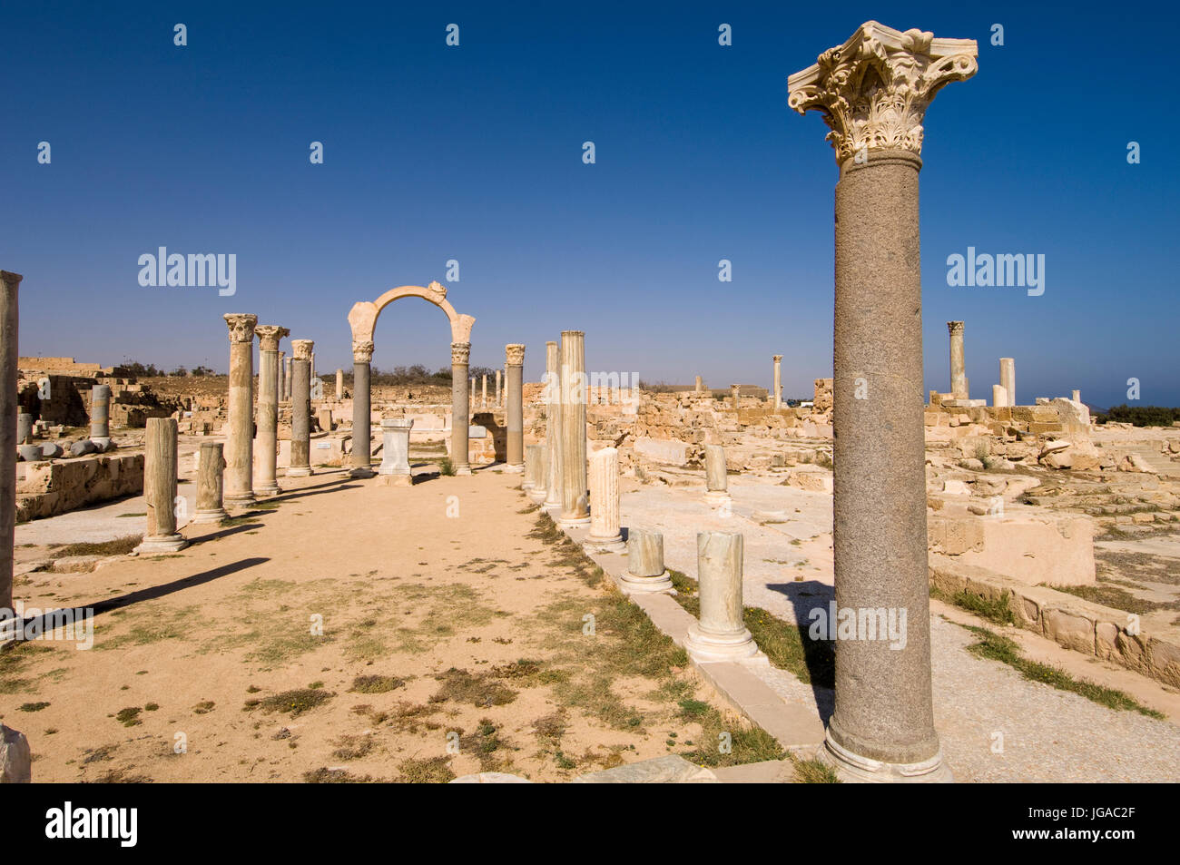 Sabratha Roman site, Tripolitania, Libya Stock Photo - Alamy