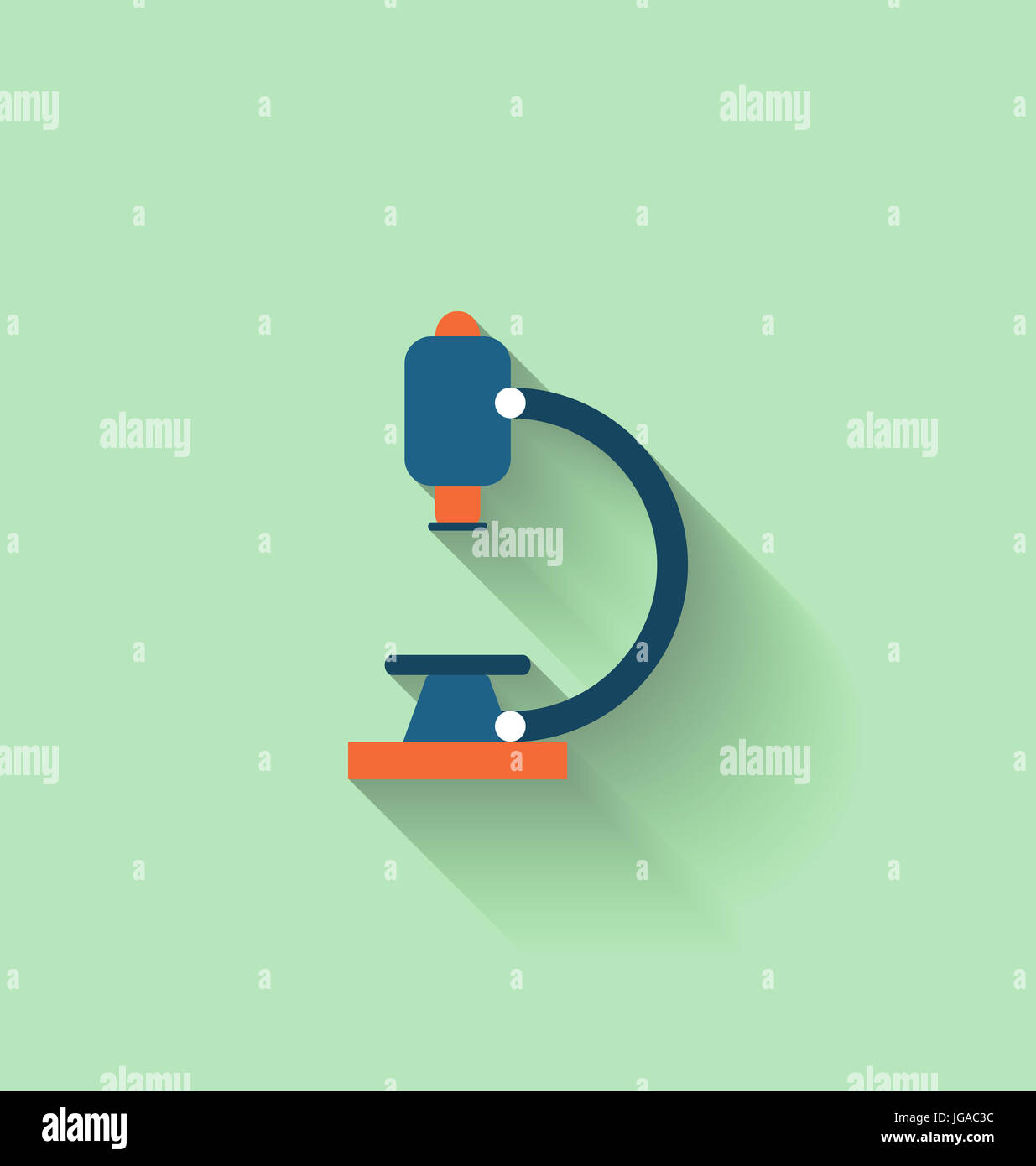 Illustration Modern Flat Icon of Microscope with Long Shadow Stock ...