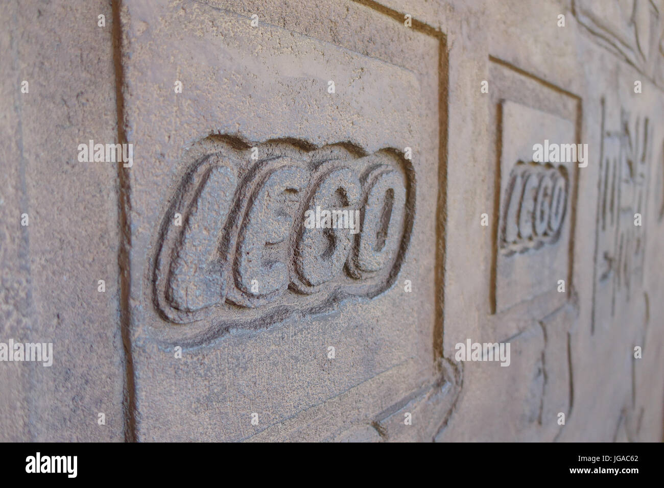 HOUSTON, USA - JANUARY 12, 2017: Lego words drawed in a wall in ...