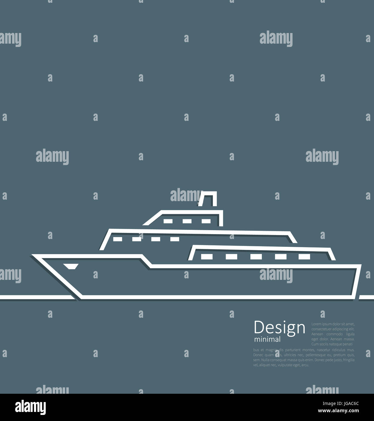 Illustration logo of ship in minimal flat style line Stock Photo - Alamy