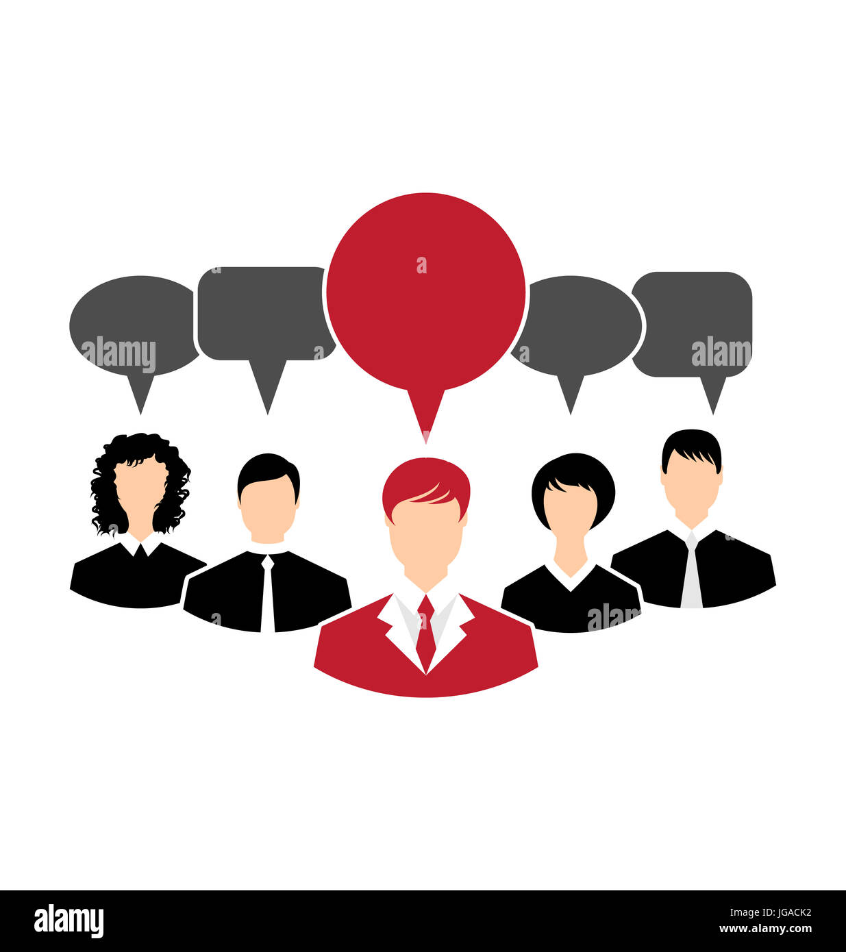 Illustration concept of leadership, dialog speech bubbles Stock Photo ...