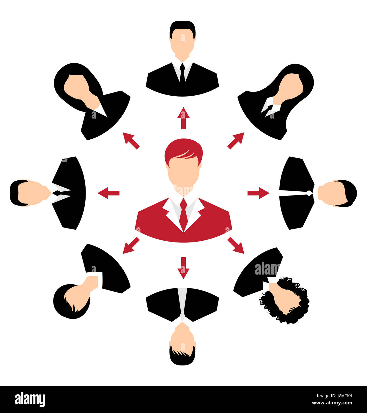 Illustration concept of leadership, community business people Stock ...