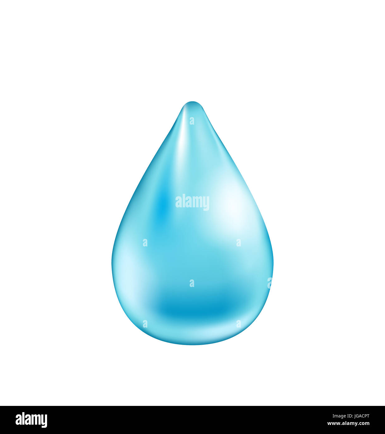 Illustration Blue Shiny Water Drop Isolated on White Background Stock ...