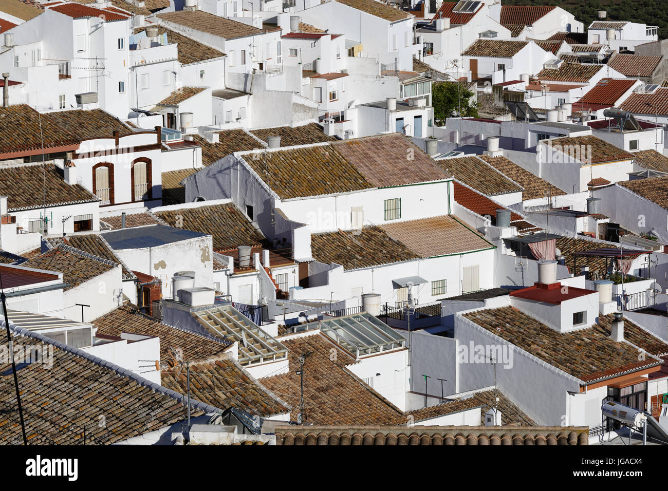 Roofs of the white houses in Olvera, Andalucia, spain Stock Photo - Alamy