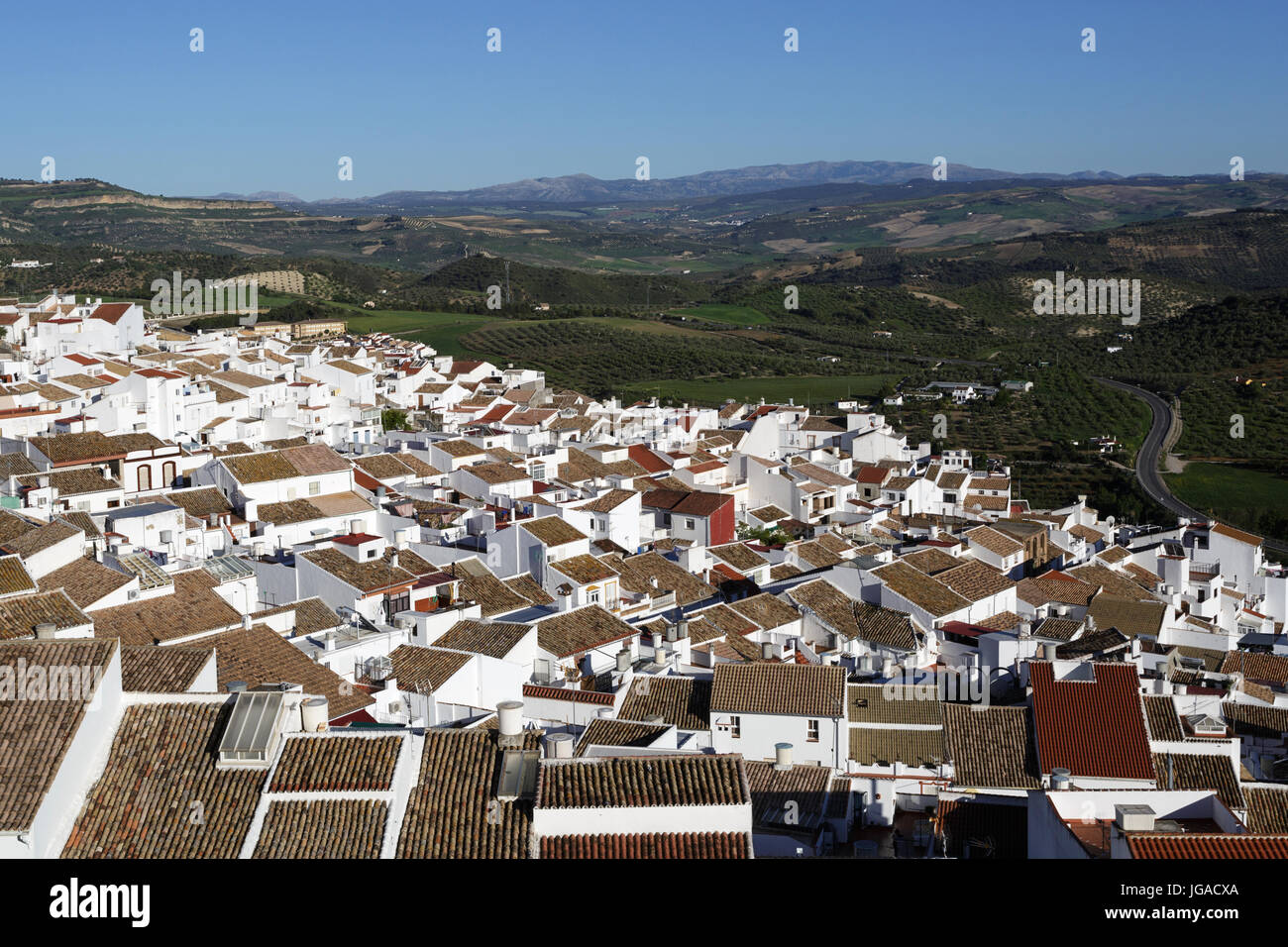 View from the top of the town Olvera, Andalusia, Spain Stock Photo - Alamy