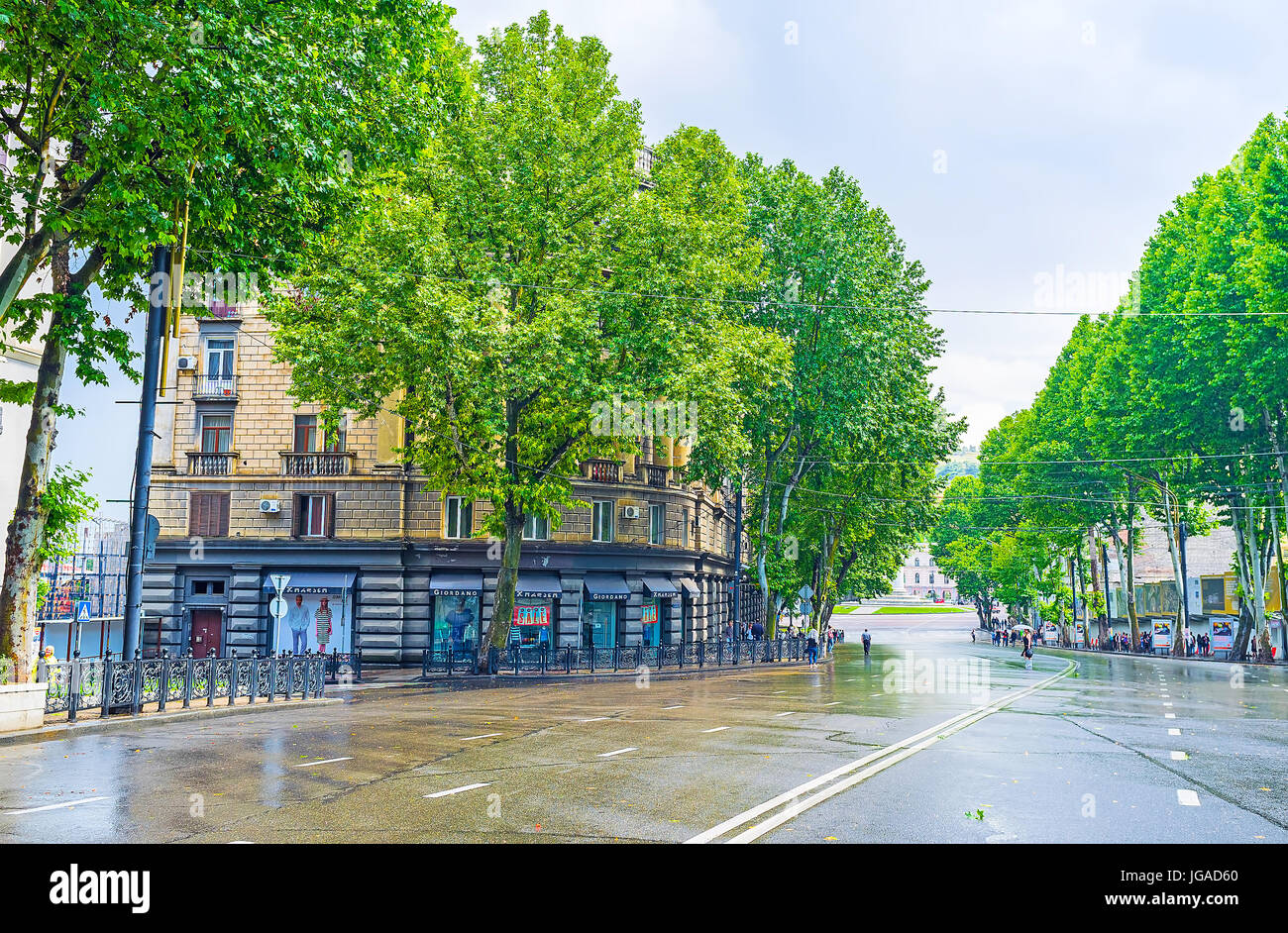 TBILISI, GEORGIA - JUNE 2, 2016: Rustaveli Avenue is one of the central ...
