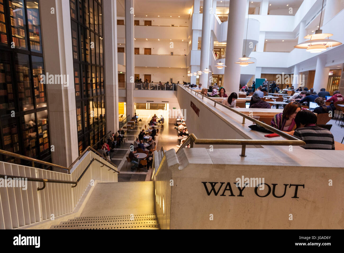 Way out at The British Library, national library of the United Kingdom ...