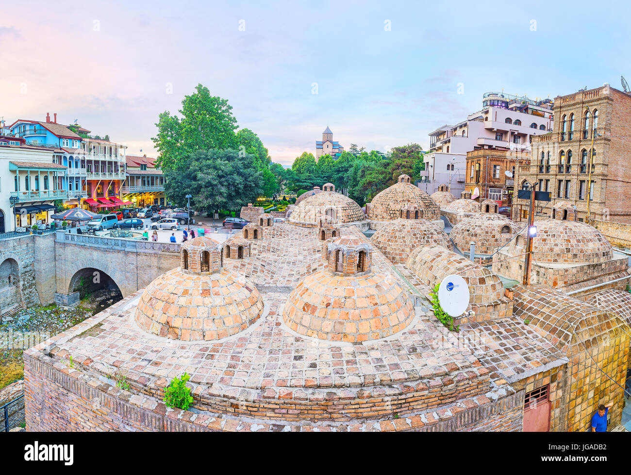 TBILISI, GEORGIA - JUNE 5, 2016: The quarters of Sulphur baths in ...