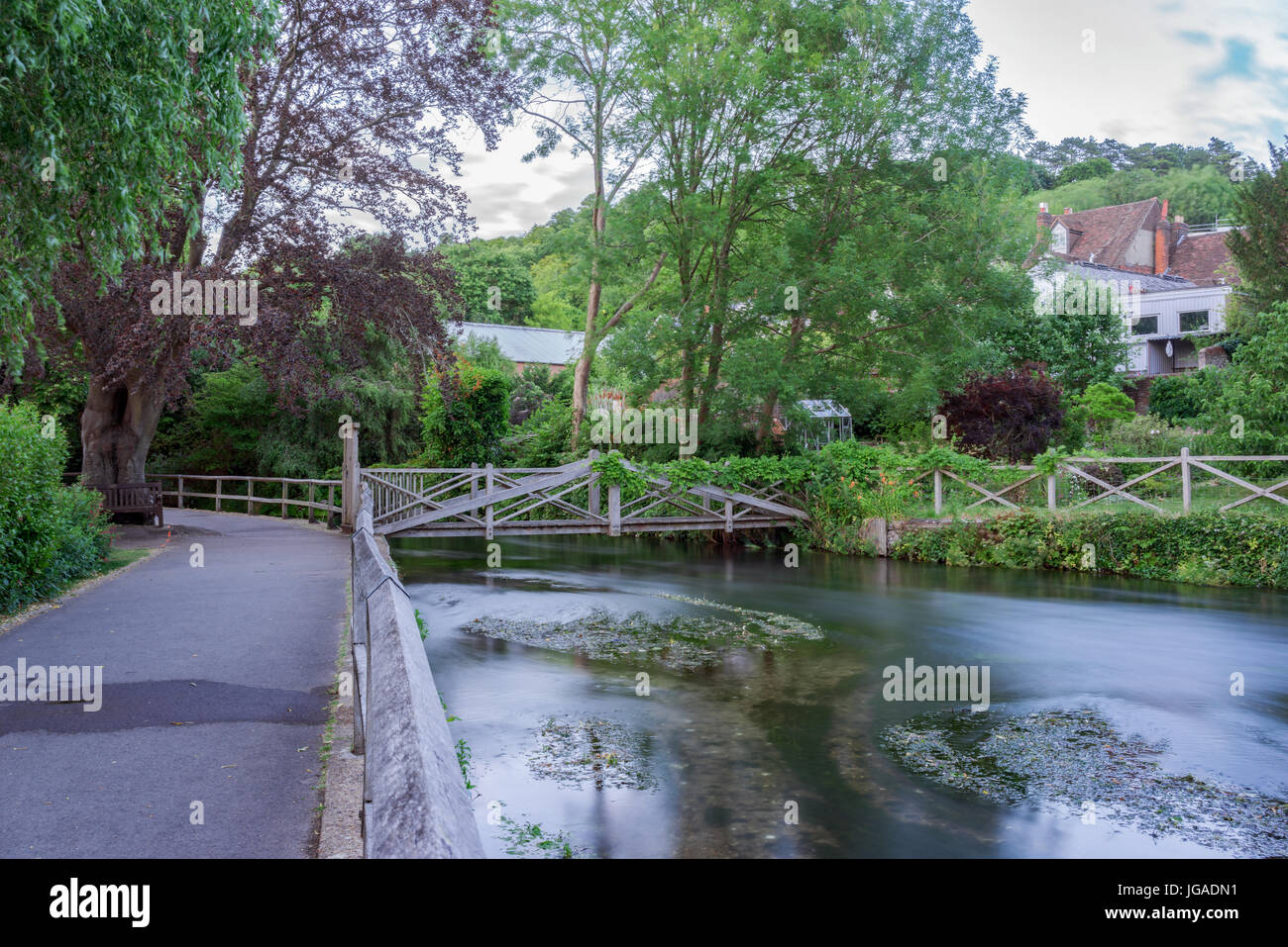 The River Itchen at Winchester Stock Photo - Alamy