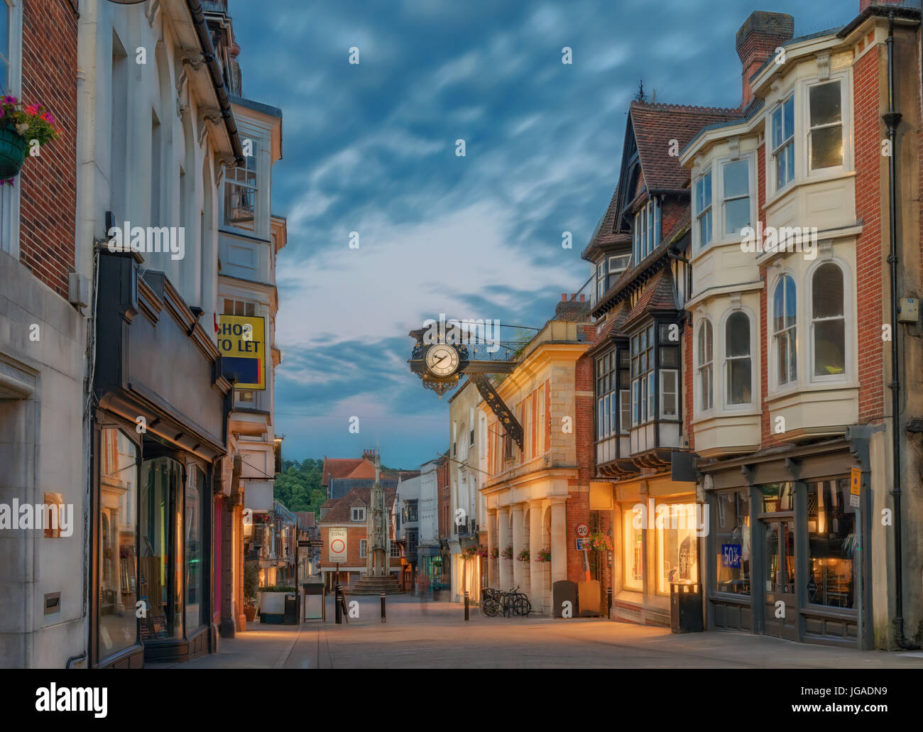 Winchester City centre at night Stock Photo - Alamy