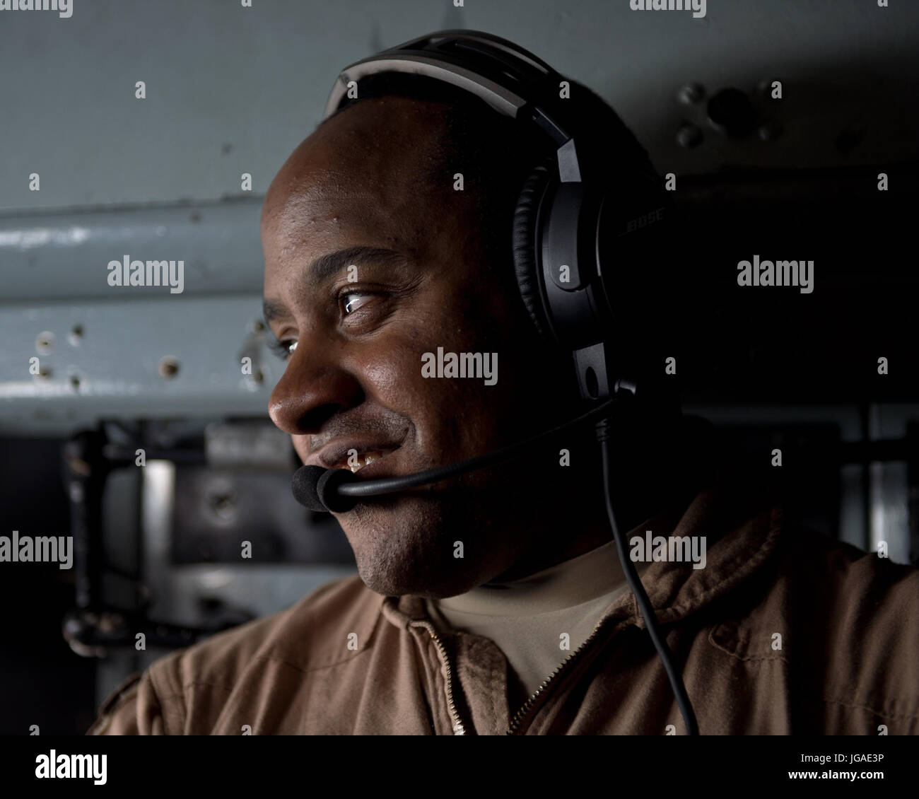 A U.S. Air Force boom operator, with the 340th Expeditionary Air ...