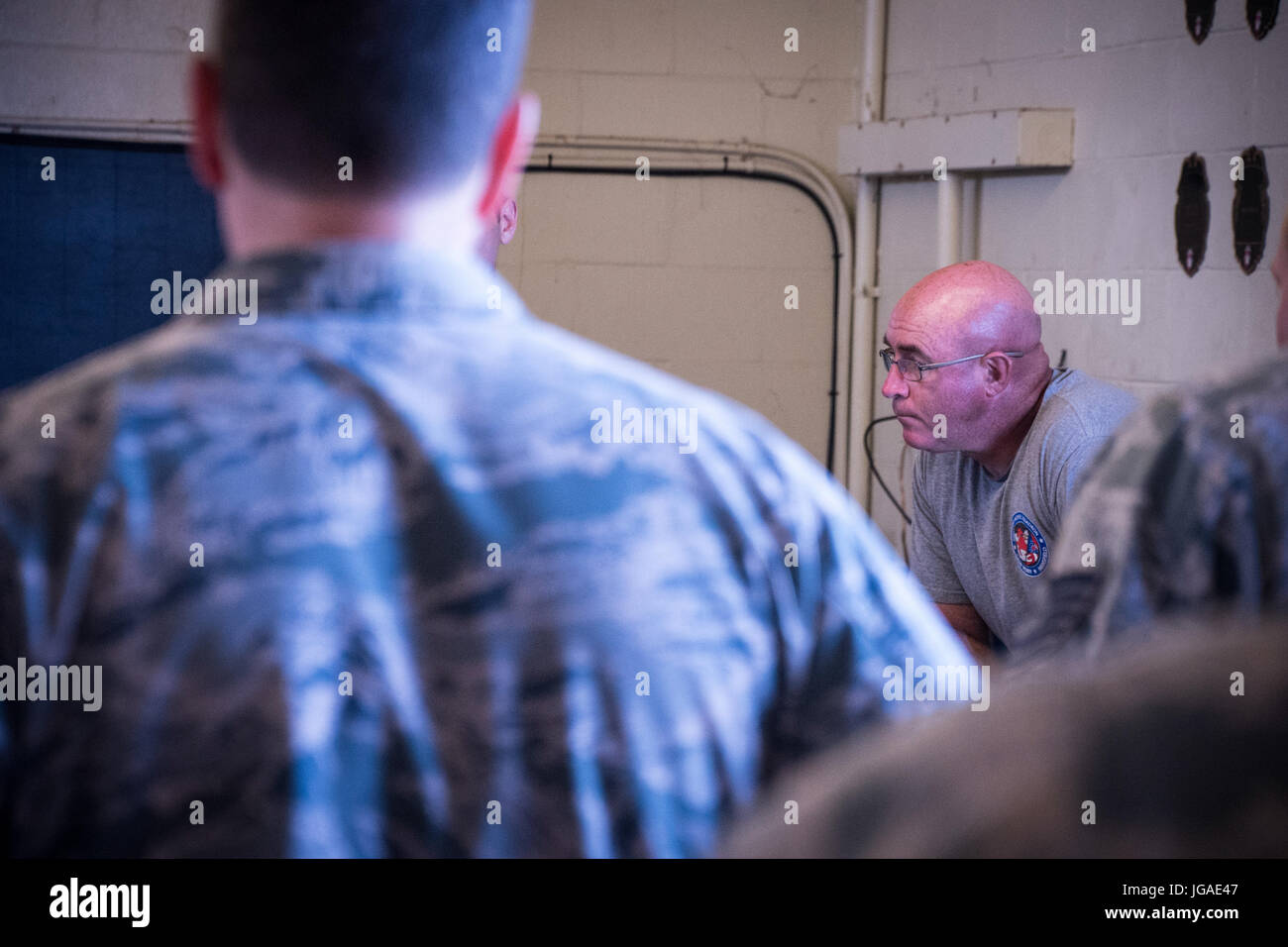 200th RED HORSE Squadrong, Chief Master Sgt. Troy Siebenaler, looks on ...