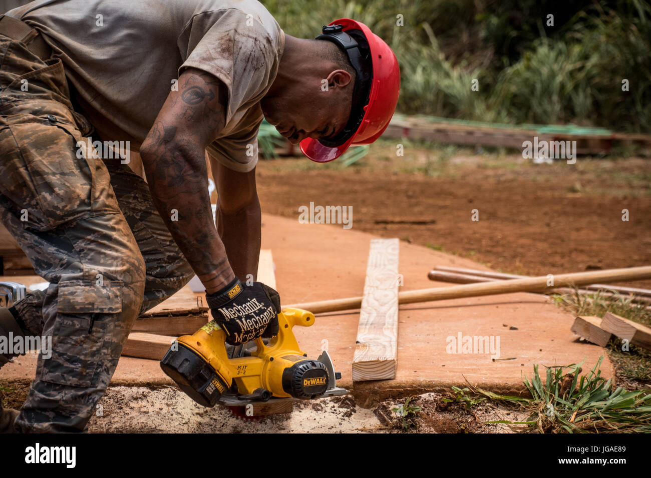 Airman 1st Class Andre Golden from the 200th RED HORSE Squadron (RHS ...