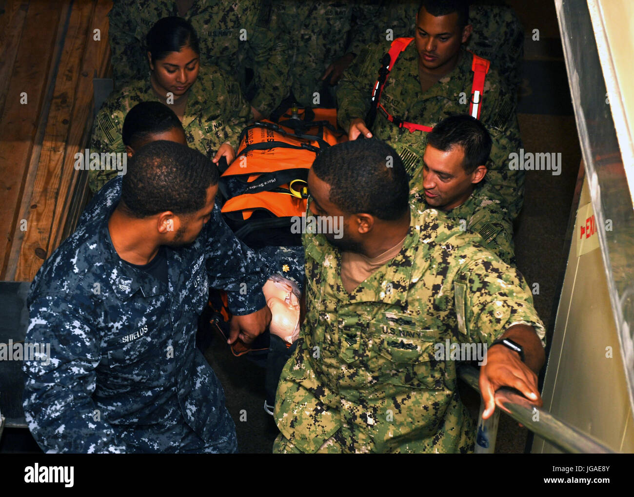 170703-N-BK435-0013 ATLANTIC OCEAN (July 3, 2017) Sailors aboard USNS ...