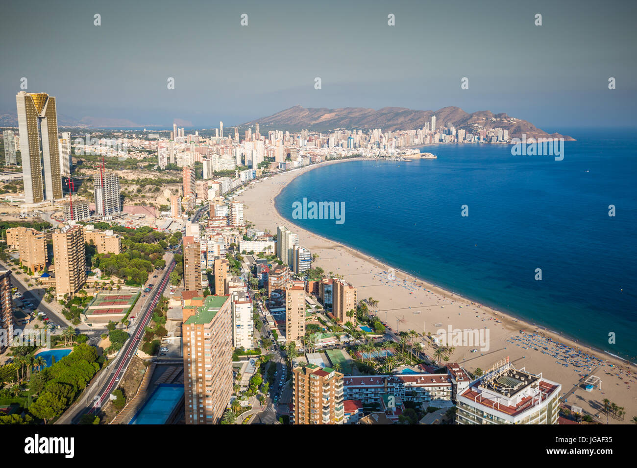 Benidorm levante beach aerial view in alicante Spain Stock Photo - Alamy