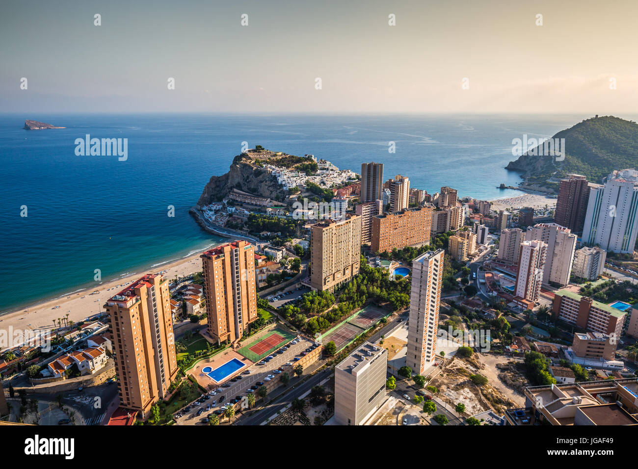 Benidorm levante beach aerial view in alicante Spain Stock Photo - Alamy