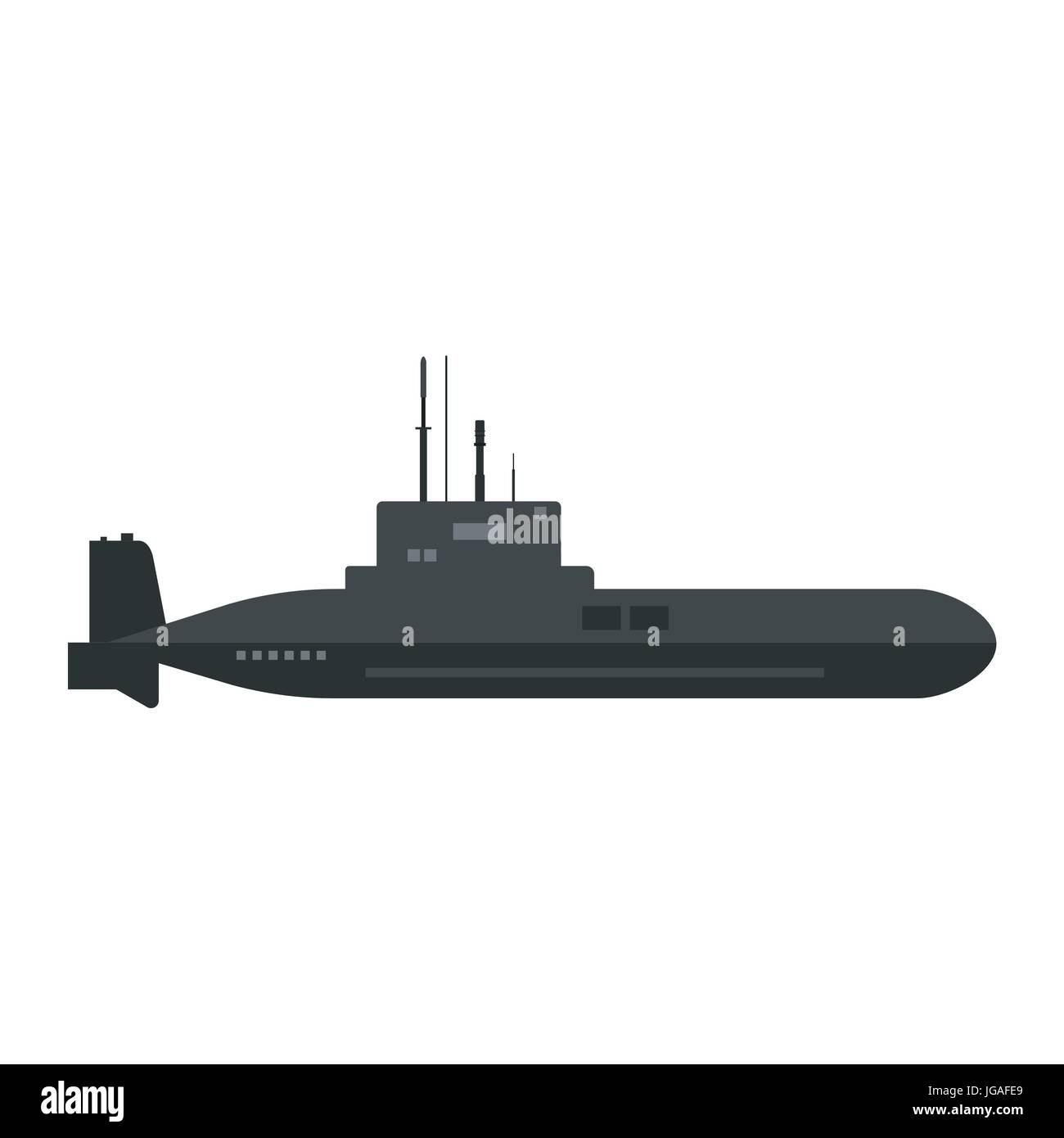 Vector illustration military submarine icon. Army sea ship transport ...