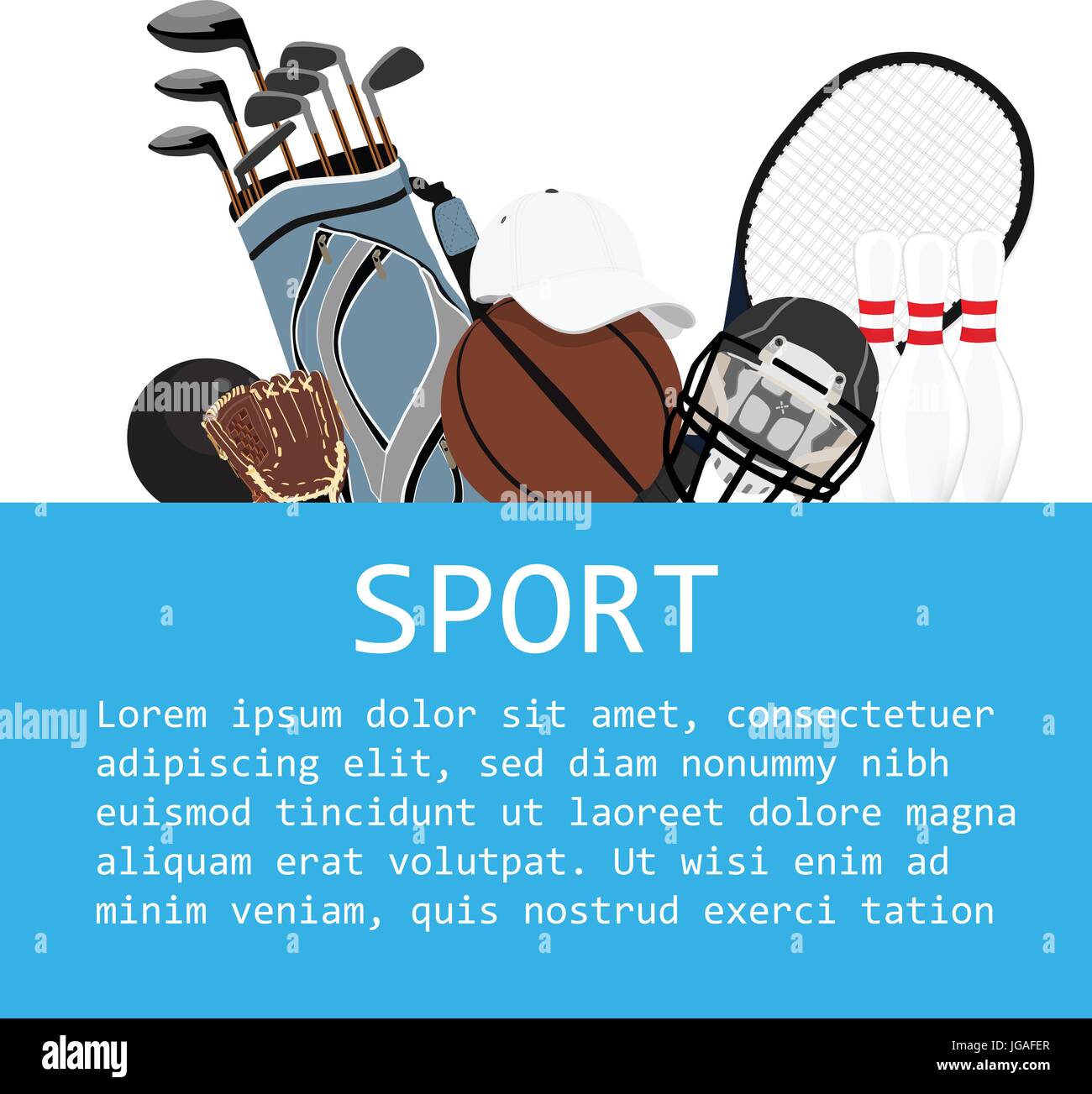 Flat design sport concept. Sports equipment background Stock Vector ...