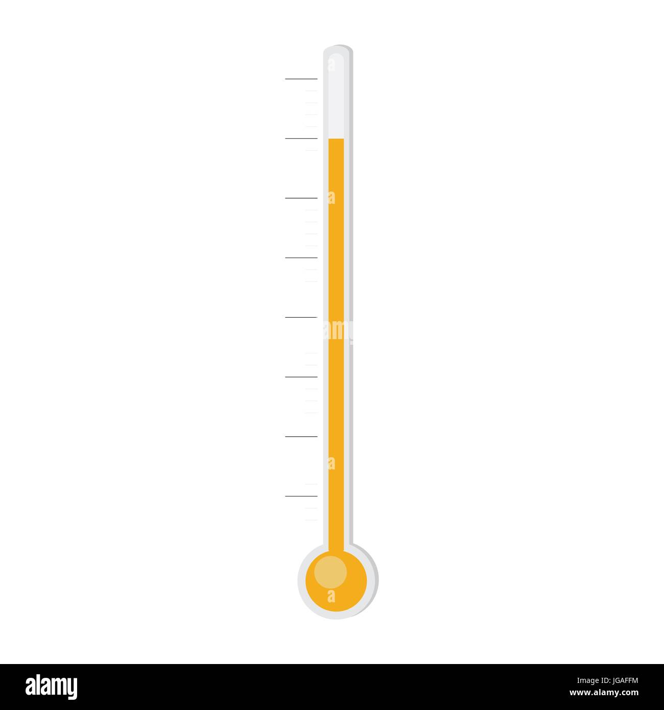 Vector illustration orange thermometer icon. Temperature. Goal concept ...