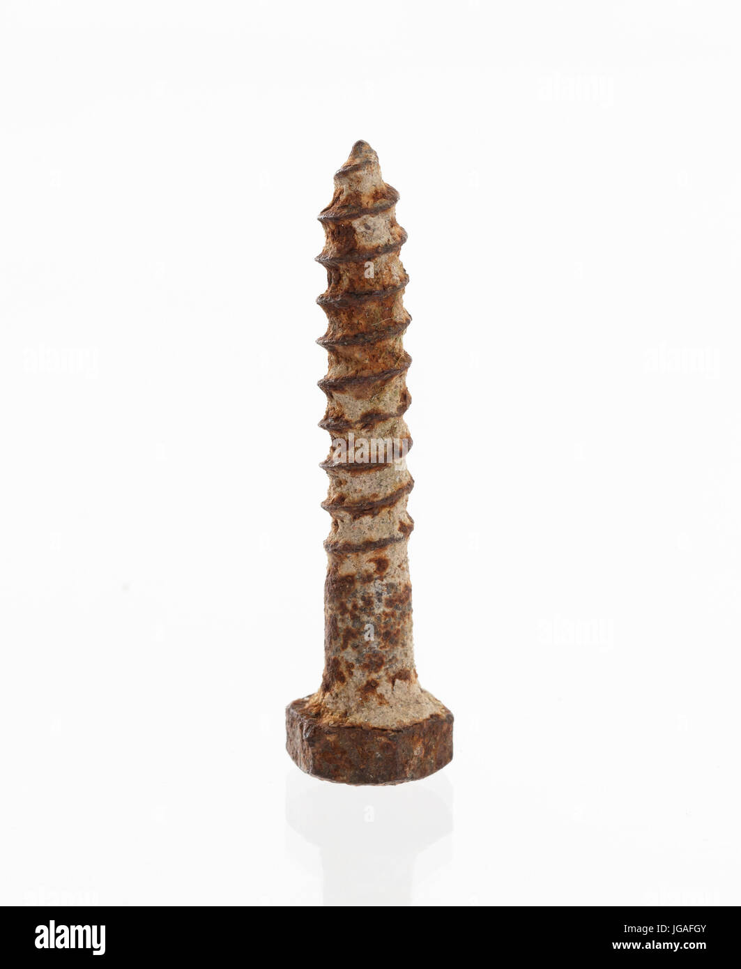 Rusted old screw isolated on white background Stock Photo - Alamy