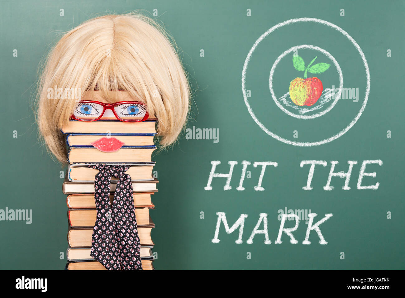 Hit the mark, funny education concept Stock Photo - Alamy