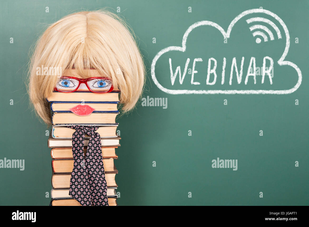 Funny webinar education concept with unusual women teacher Stock Photo ...
