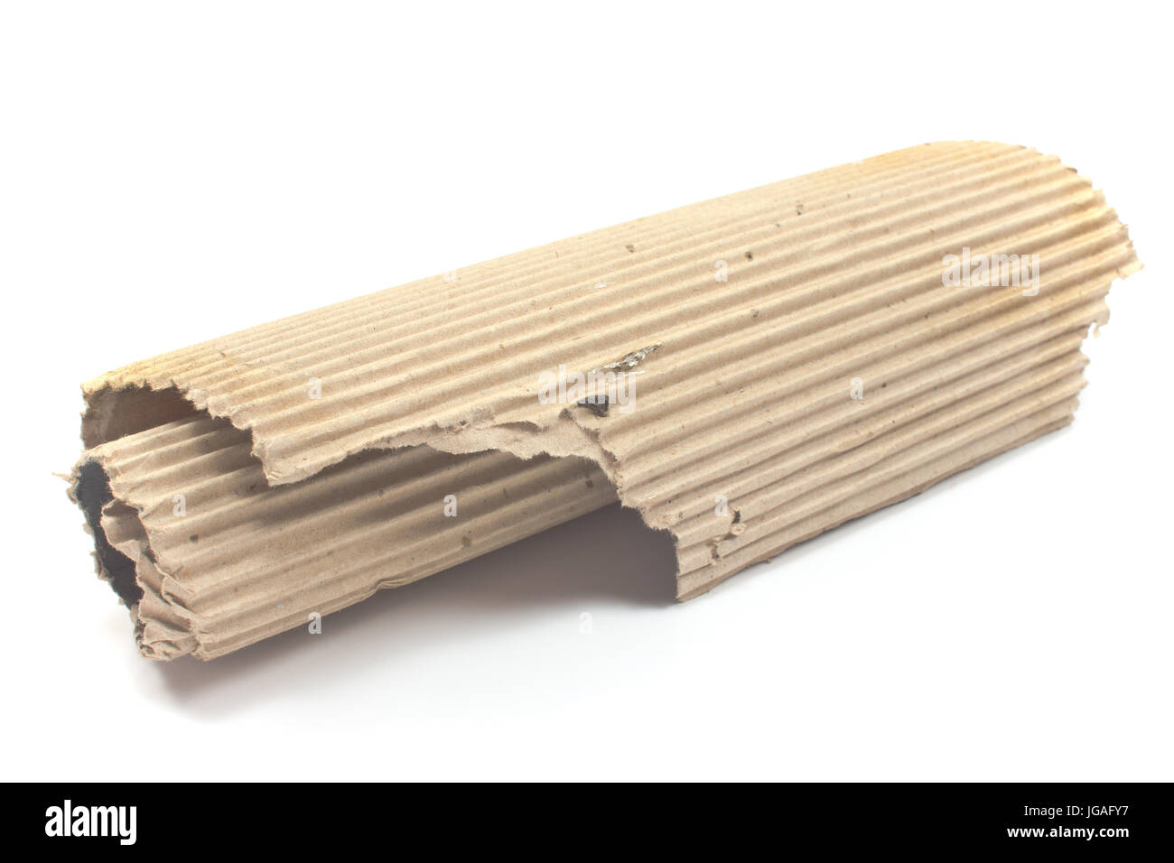 Torn corrugated cardboard isolated on white Stock Photo - Alamy