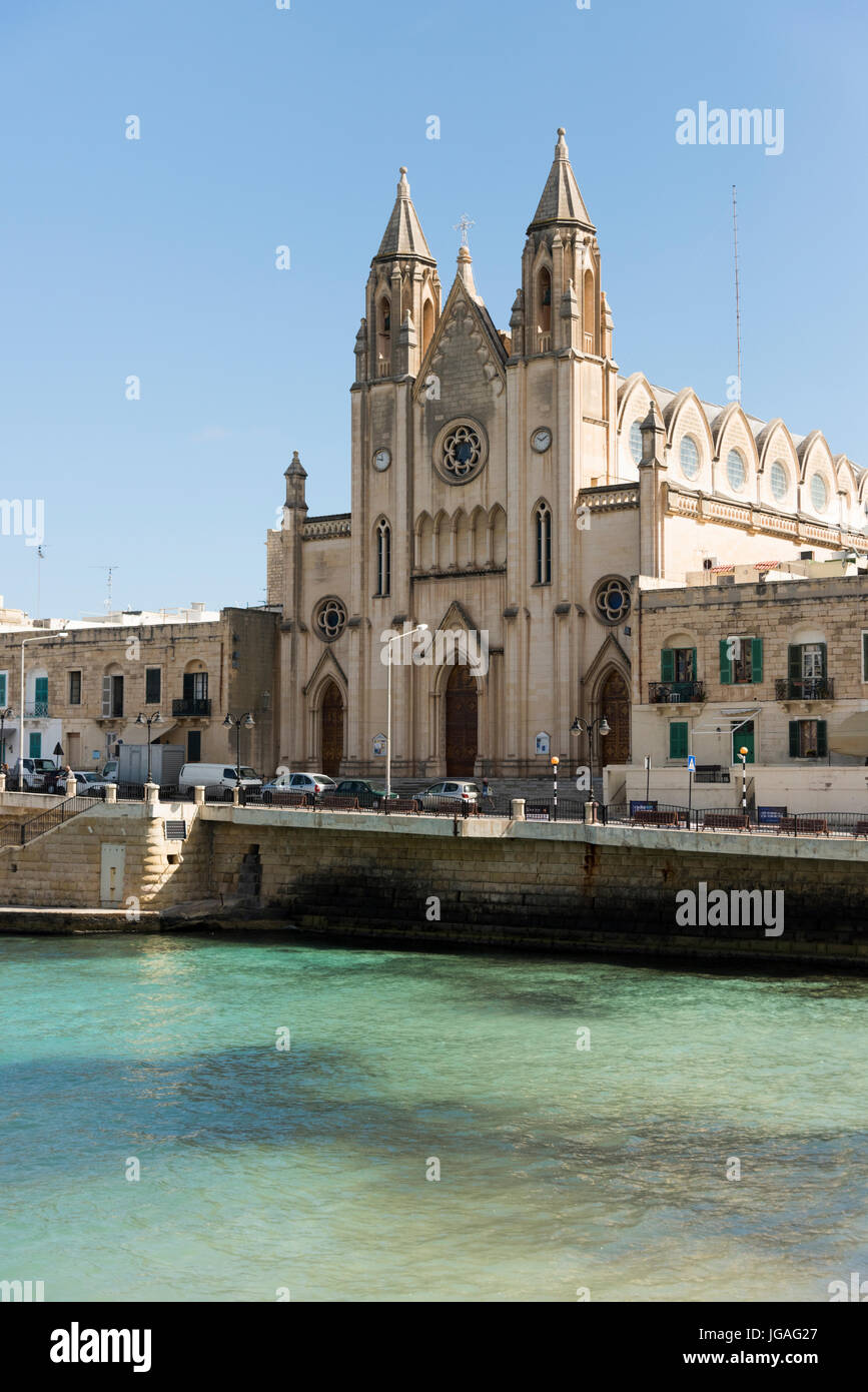 The church of our lady of Mount Carmel in Balluta Bay near St Julians ...