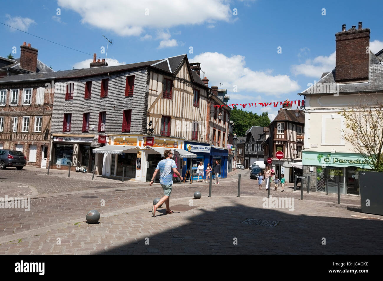 Bernay Ville The Town Of Bernay In Normandy, France Stock Photo