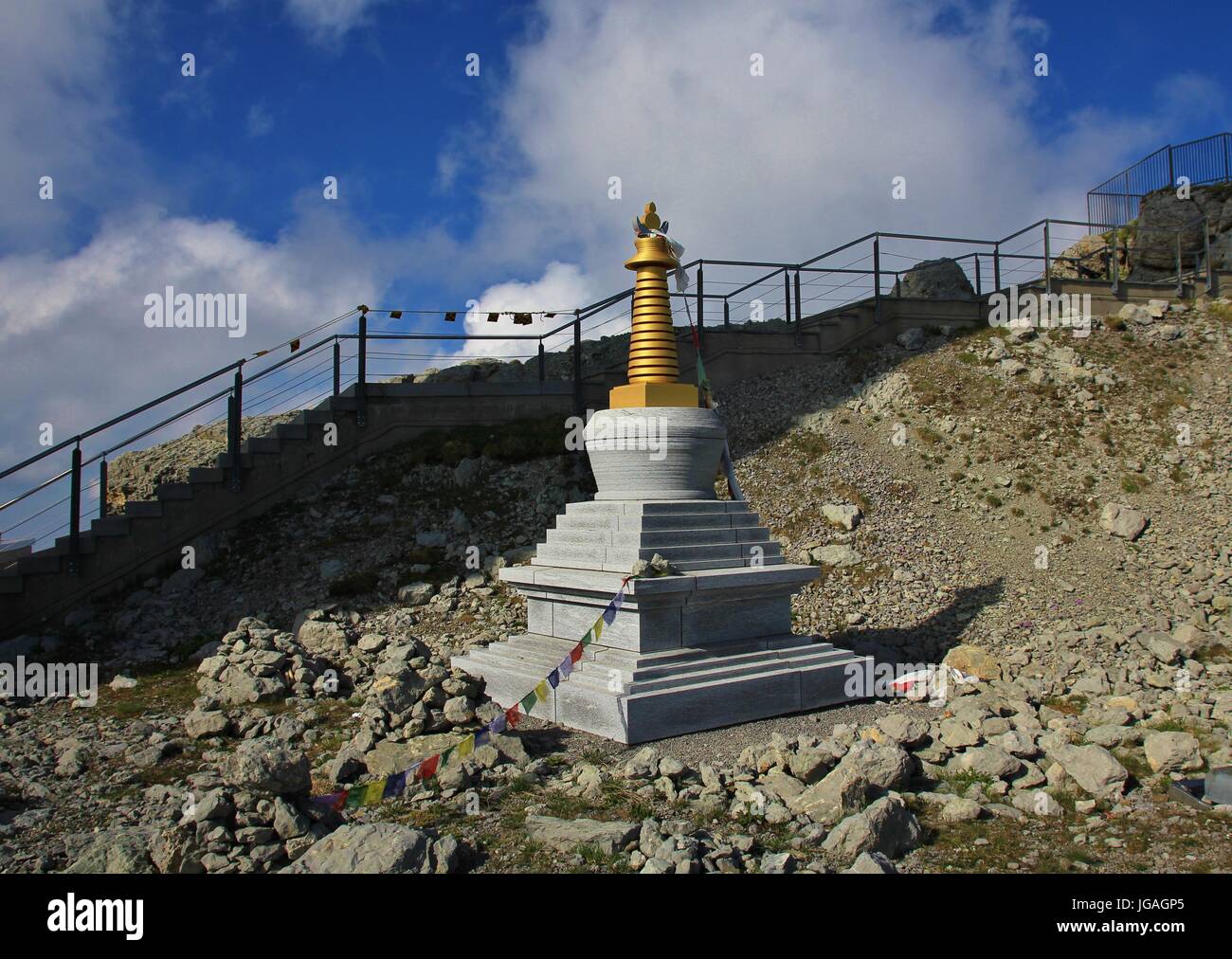 Stupa on top of Mount Santis, Switzerland Stock Photo - Alamy