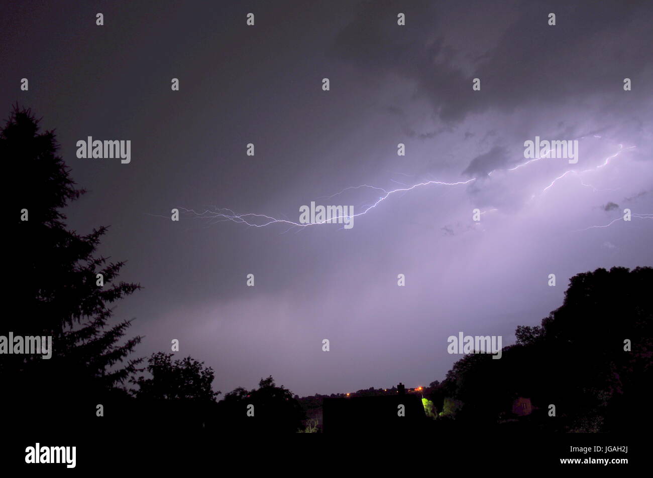 Flash thunderstorm, weather Stock Photo - Alamy