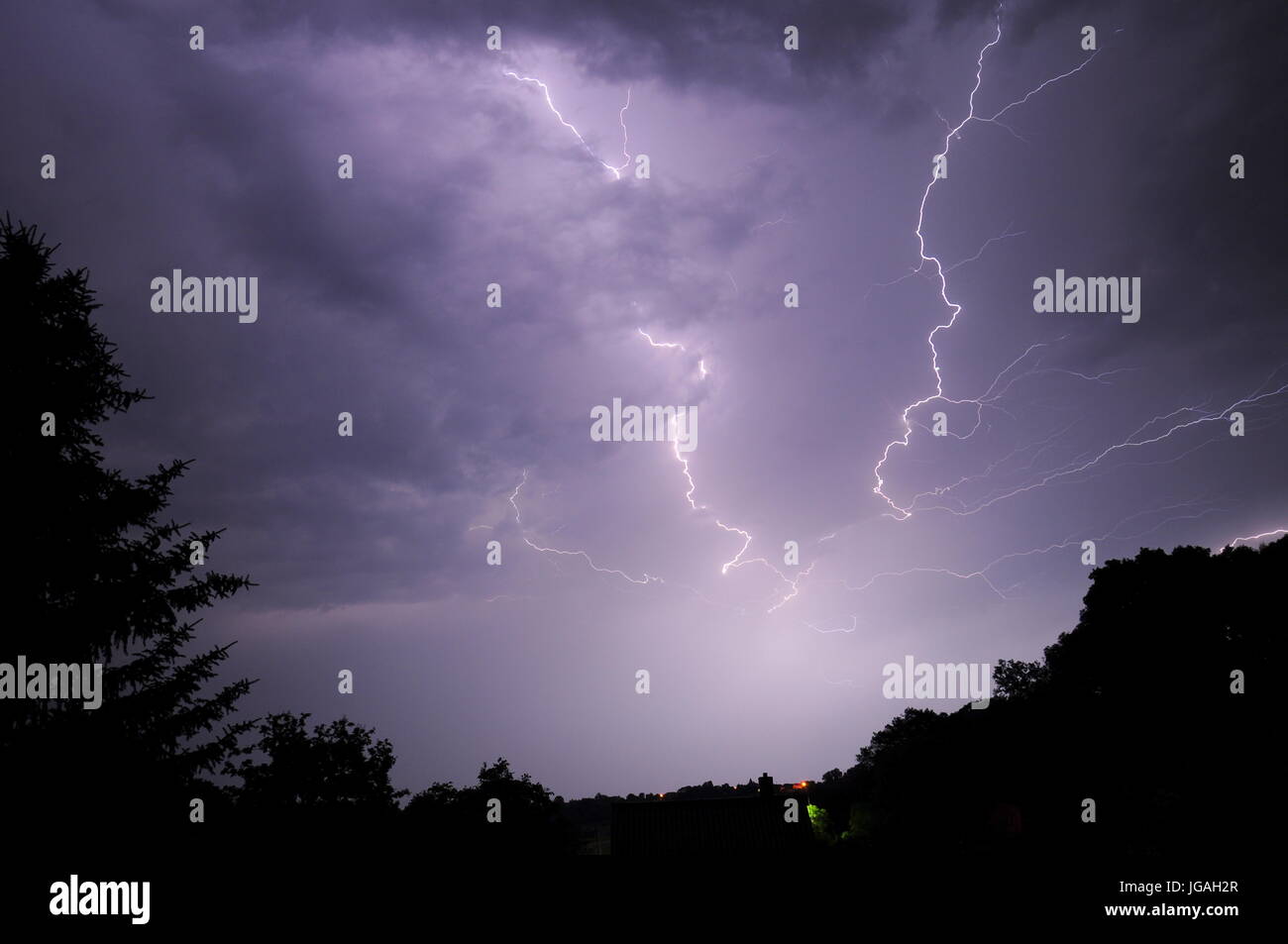 Flash thunderstorm, weather Stock Photo - Alamy