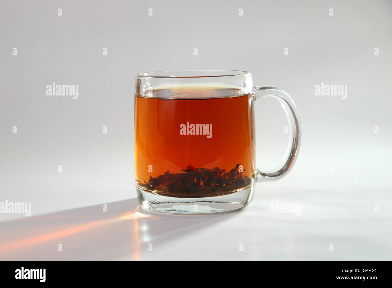 Black tea in a glass cup Stock Photo - Alamy