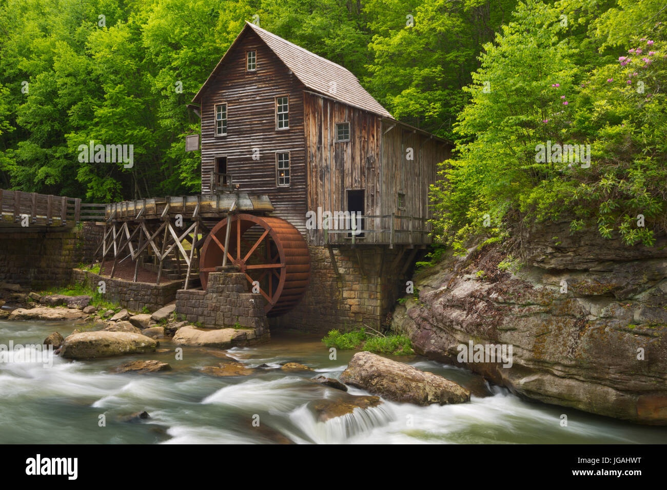 The Glade Creek Grist Mill in Babcock State Park, West Virginia, USA ...