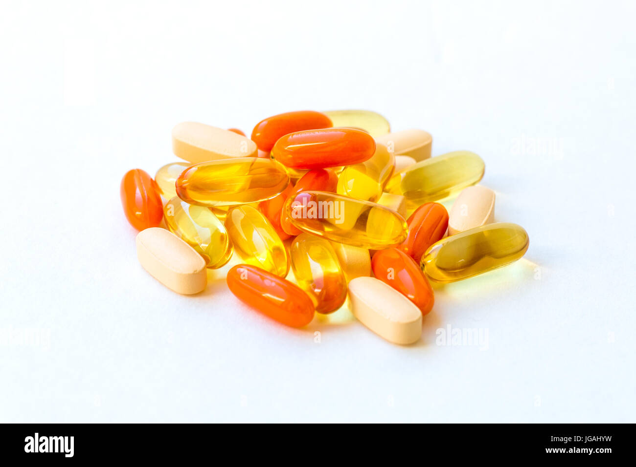 Vitamins and Healthy Supplements on white background Stock Photo - Alamy