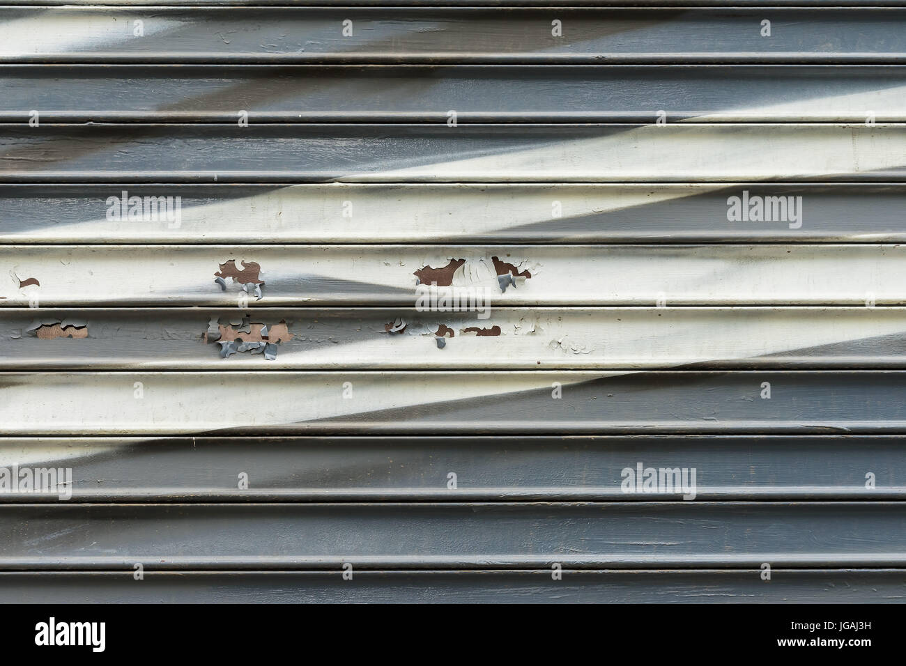 Abstract old damaged wall wooden slats with cracks and shabby paint ...