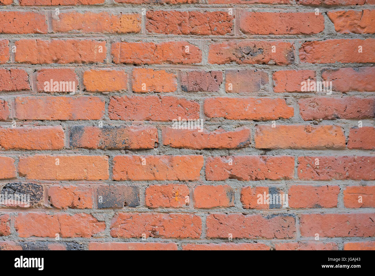 Vintage red painted old brick with cracks and scratches for natural ...