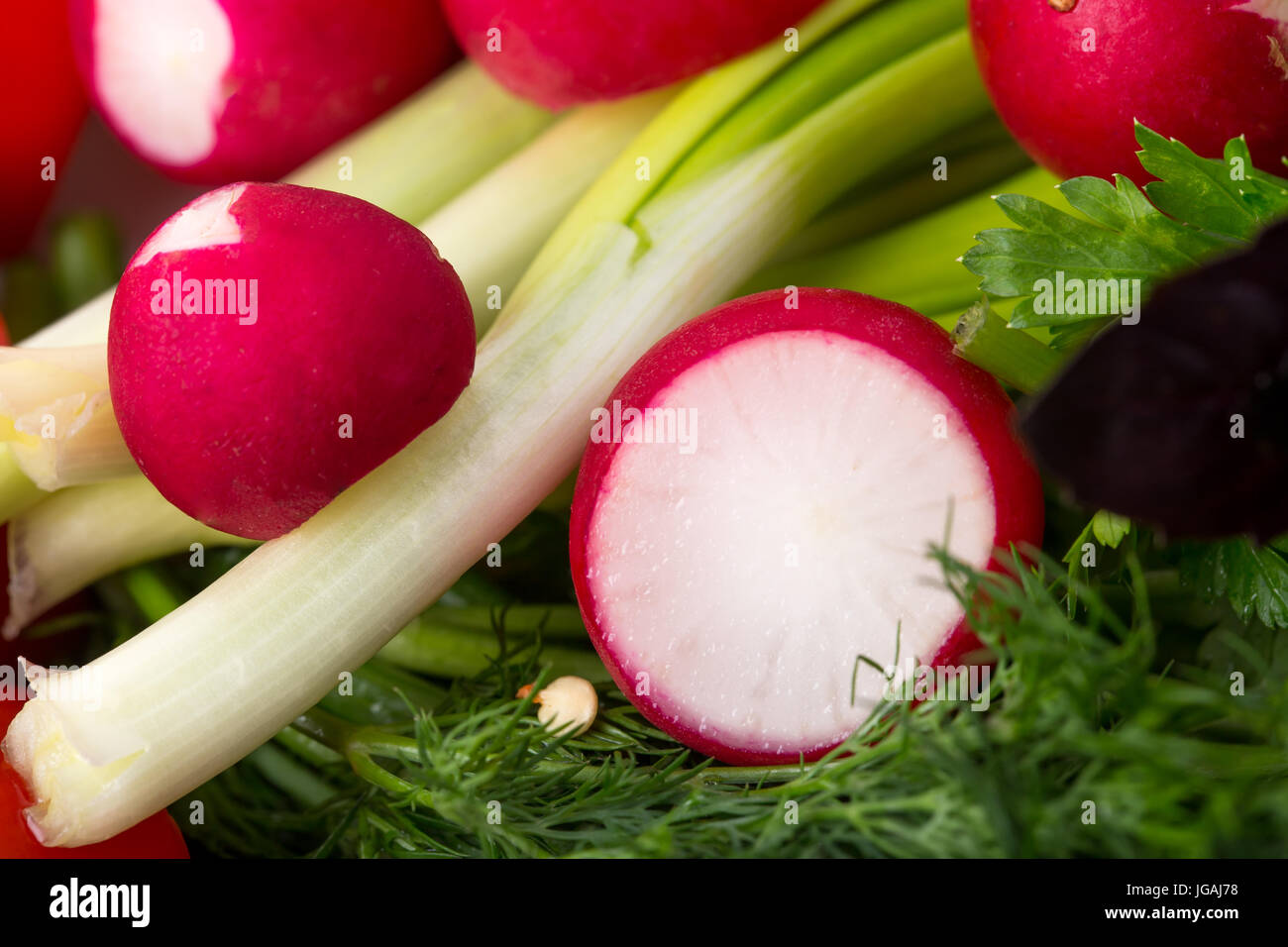 Mixed fresh vegetables. Macro. Photo can be used as a whole background ...