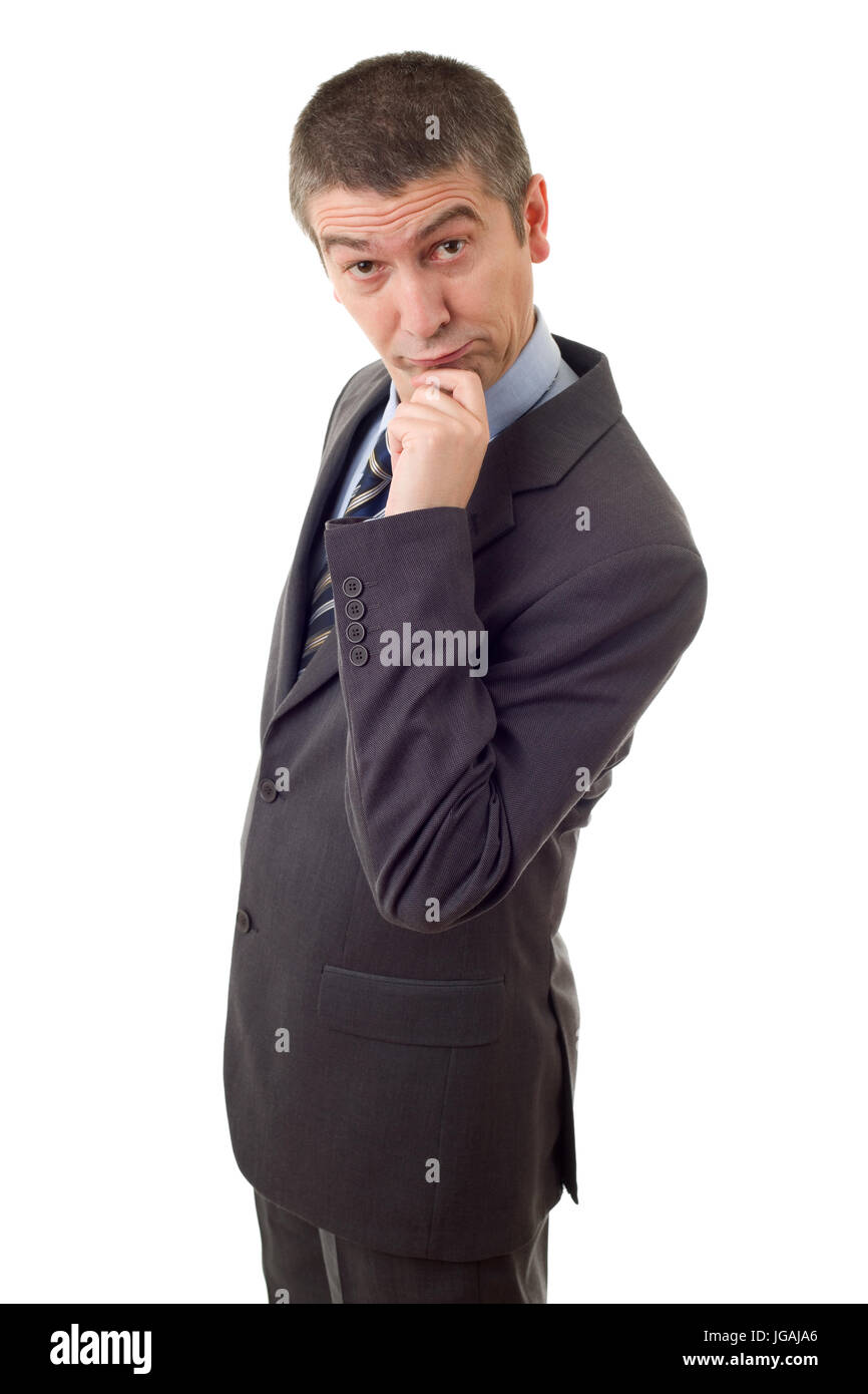 young business man surprised isolated on white Stock Photo - Alamy