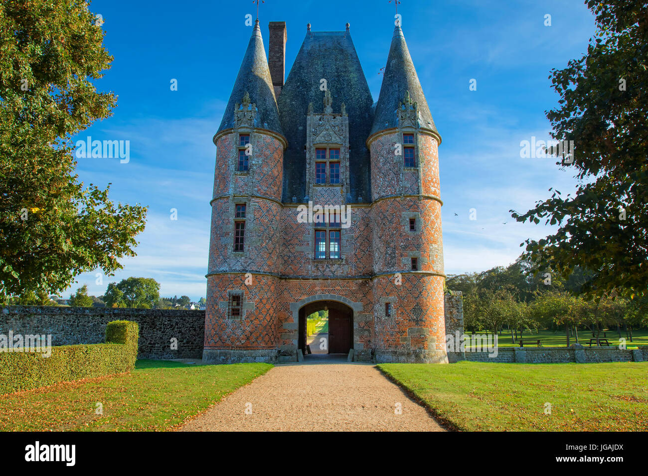 The castle of Carrouges Stock Photo - Alamy